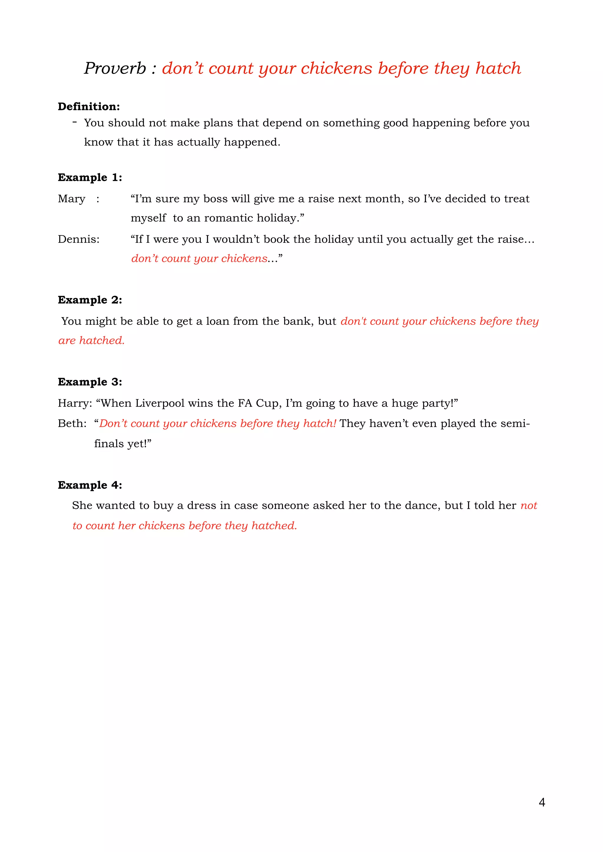 Proverbs and idioms (Short Stories) | PDF