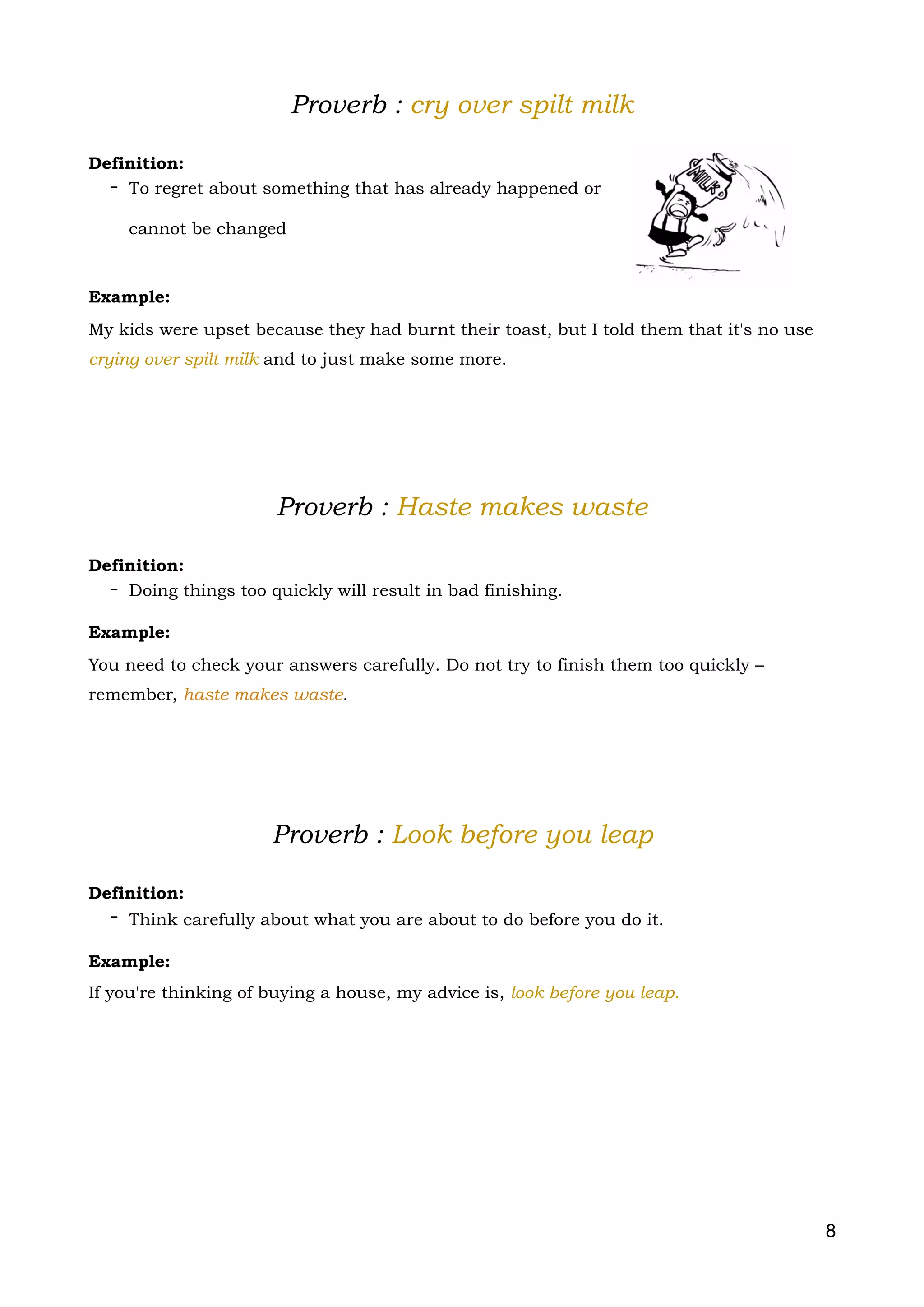 Proverbs and idioms (Short Stories) | PDF