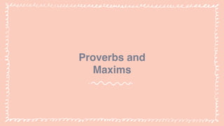 Proverbs and maxims | PDF