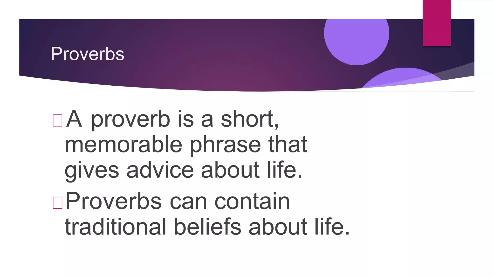 Proverbs and meanings | PPTX