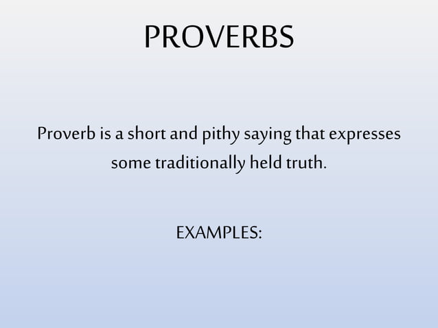 Proverbs, idioms; sayings | PPTX