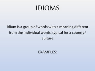 Proverbs, idioms; sayings | PPTX
