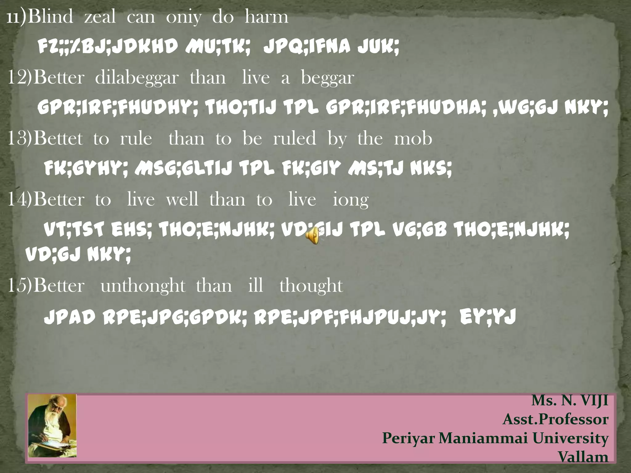 Proverbs in tamil and english | PPSX | Religion & Spirituality