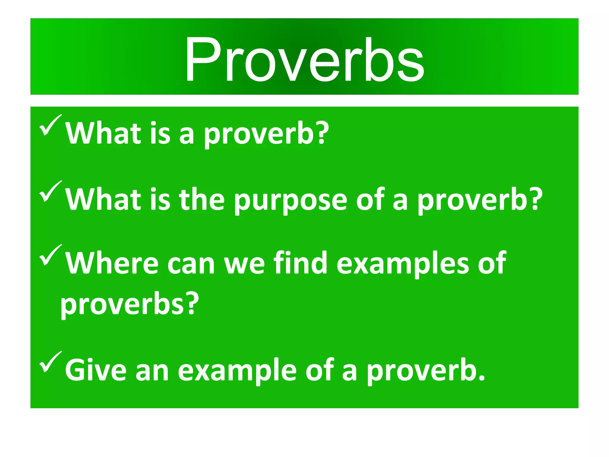 Proverb Lesson ptp | PPT