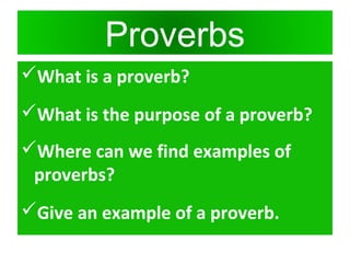 Proverb Lesson ptp | PPT