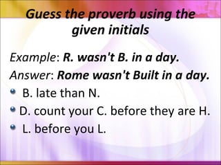 Proverbs vera | PPT