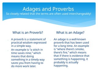 proverb vs idiom.ppt difference and examples | PPT
