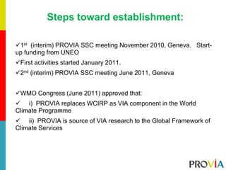 Prof. Martin Parry PROVIA Presentation, October 2011 | PPTX | Environment | Science