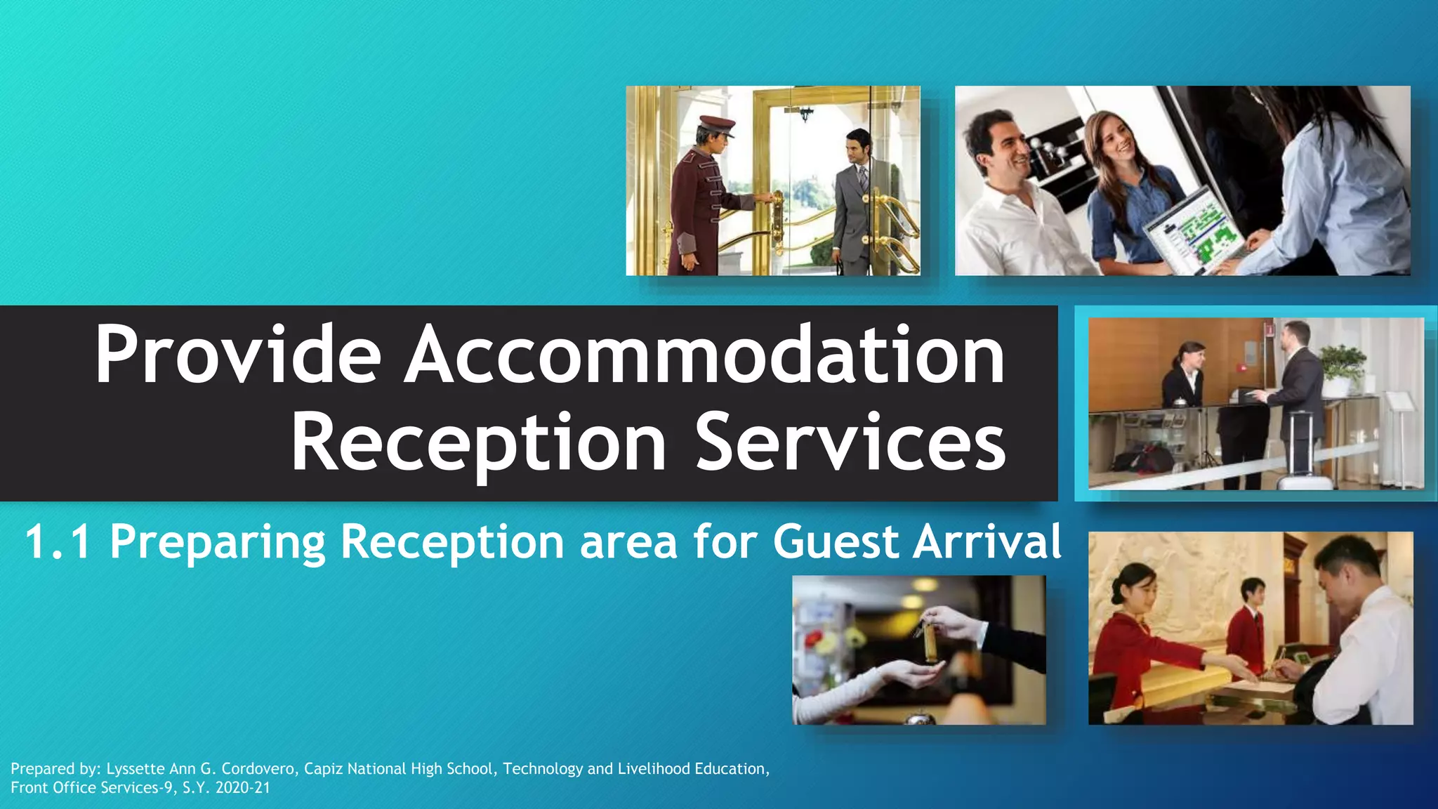 Provide Accommodation Reception Services | PPTX