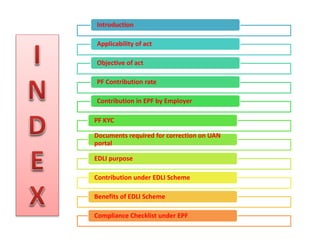 Provident fund act, 1952 | PPT