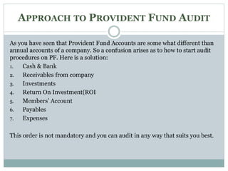 Provident fund Audit | By yasir shaikh | PPTX