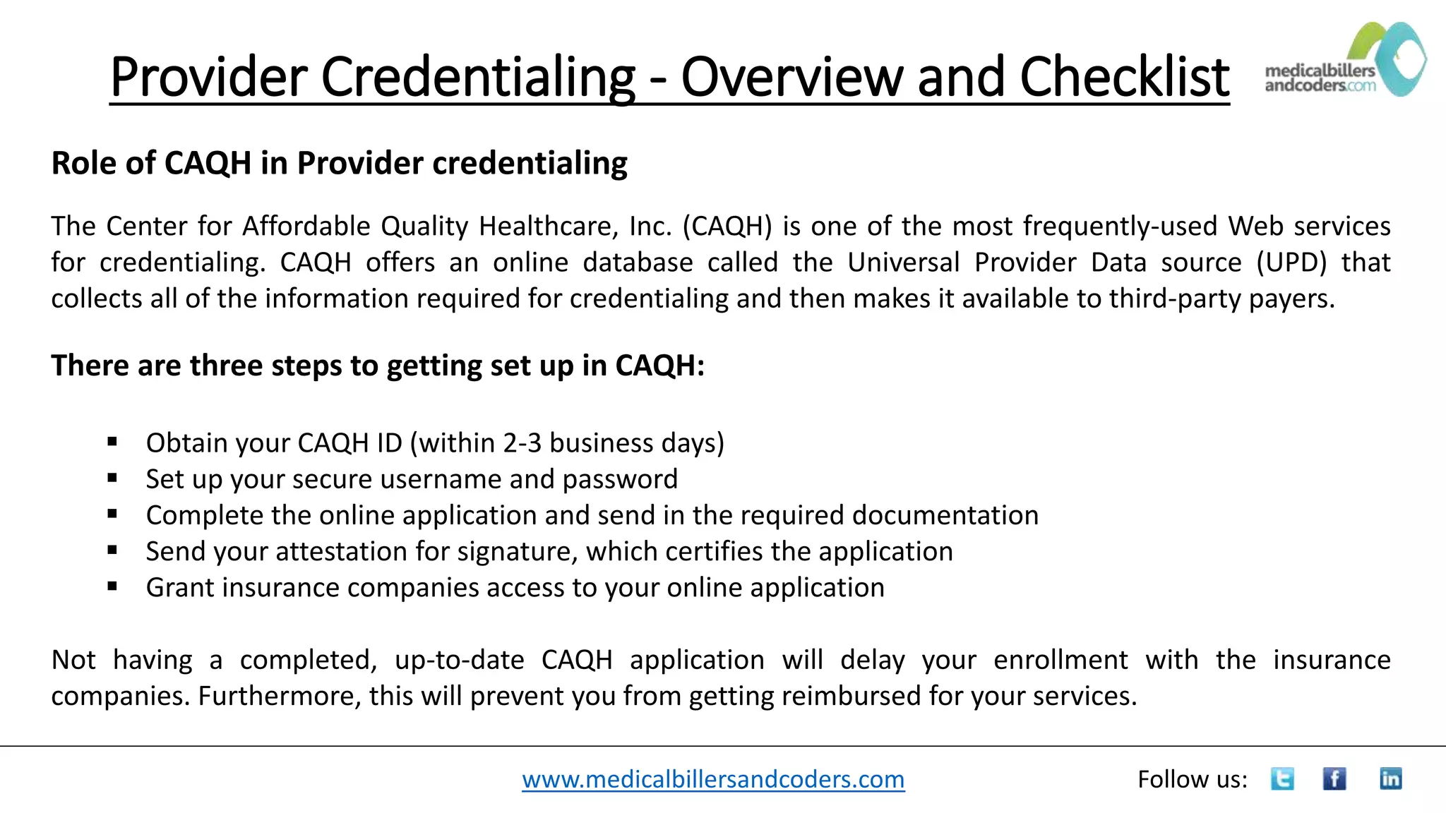 Provider Credentialing - Overview and Checklist | PPTX