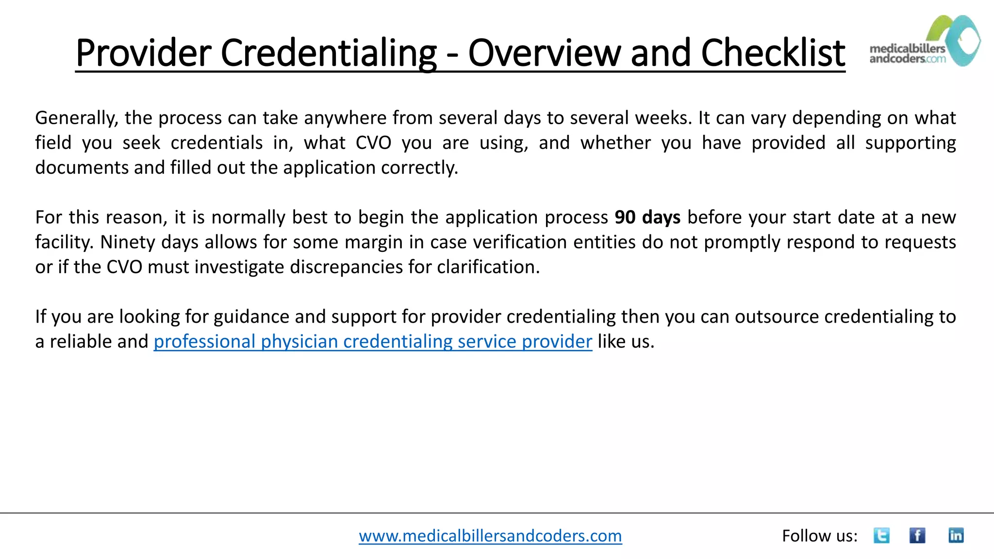 Provider Credentialing - Overview and Checklist | PPTX
