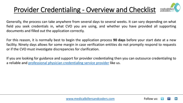 Provider Credentialing - Overview and Checklist | PPTX | Health ...