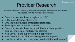 Provider Credentialing: Maintaining Provider Enrollments, Updates, and ...