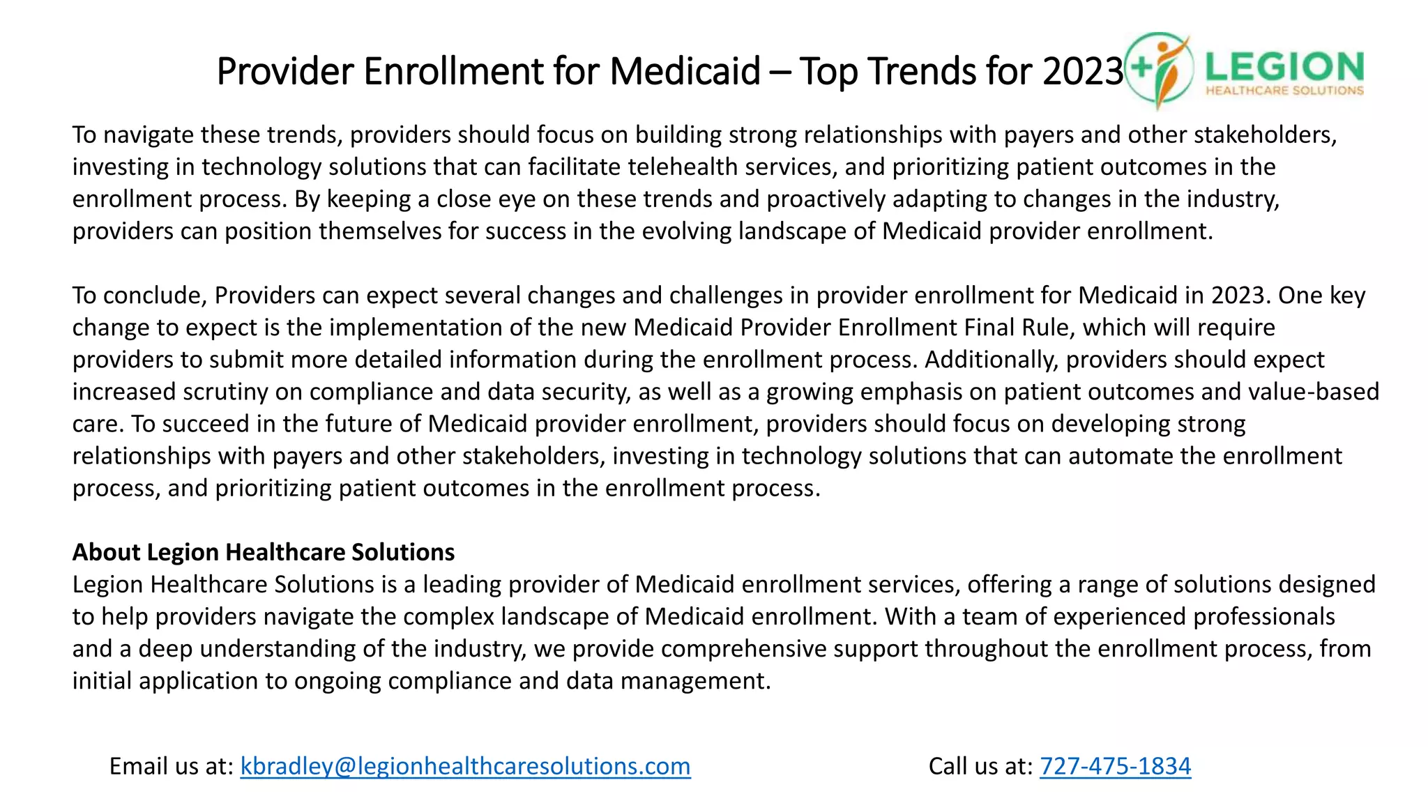 Provider Enrollment for Medicaid – Top Trends for 2023.pptx