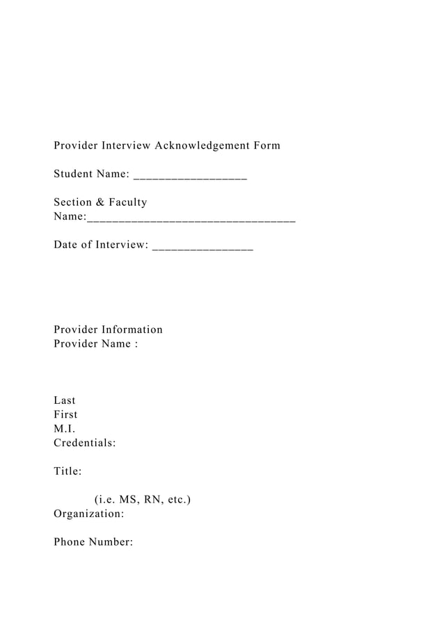 Provider Interview Acknowledgement FormStudent Name _.docx