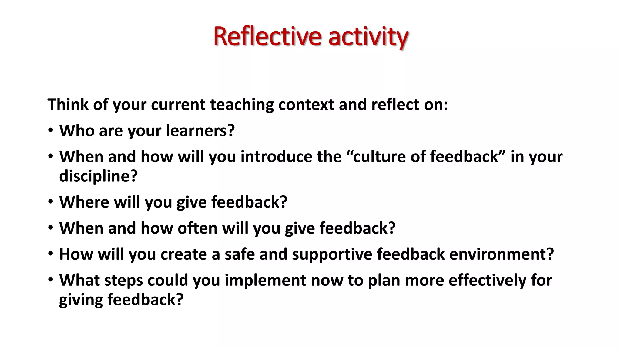 Providing effective feedback in medical education | PDF