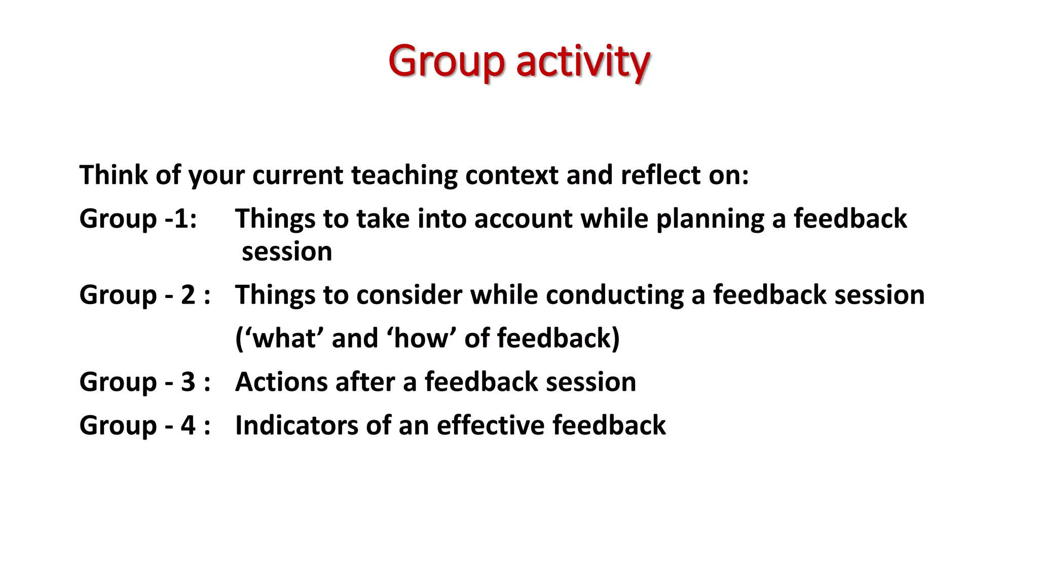 Providing effective feedback in medical education | PDF