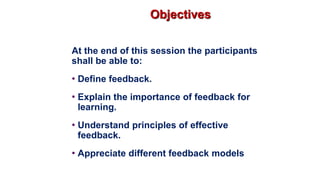 Providing effective feedback in medical education | PDF