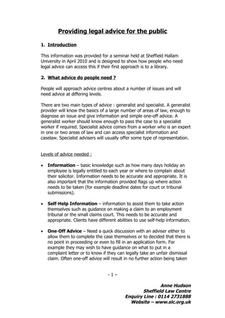 Legal Advice Example