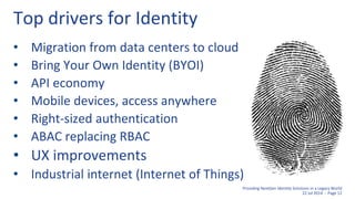 Providing NextGen Identity Solutions in a Legacy World - CIS 2014 | PPTX