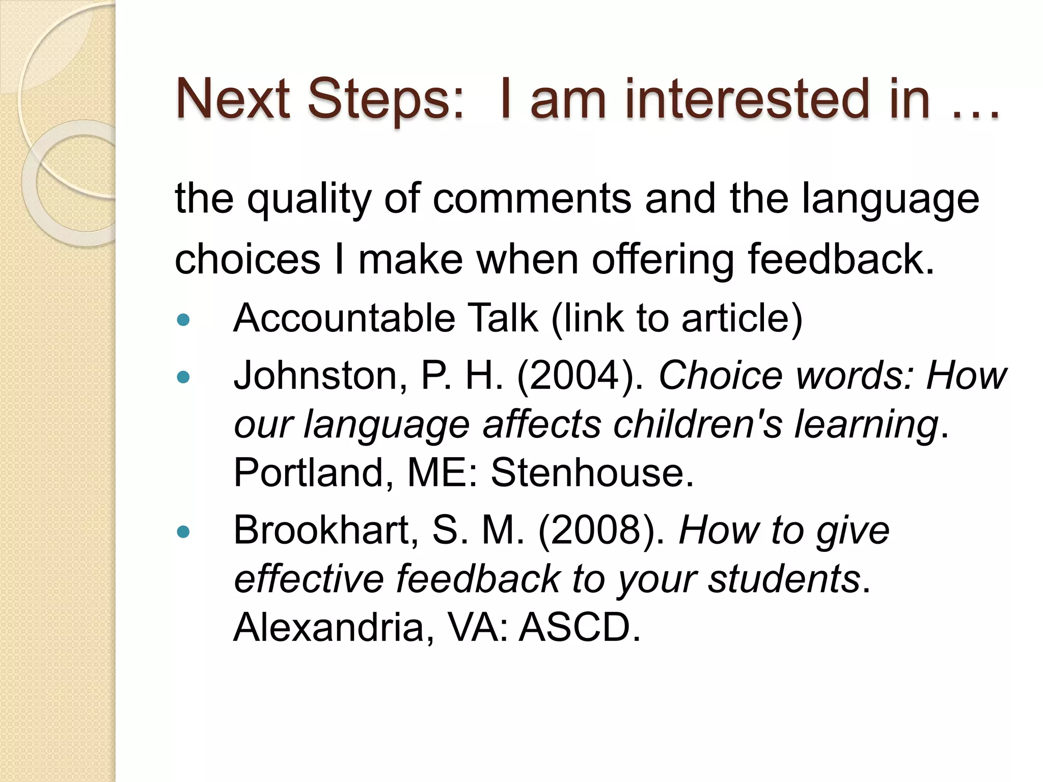 Providing specific, descriptive feedback | PPTX