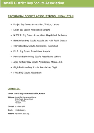 Provincial scouts associations in pakistan | PDF