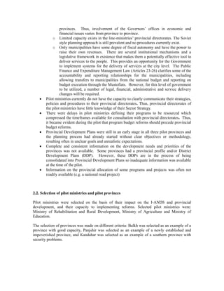 Provincial development, sub-national budgeting and integration of ...