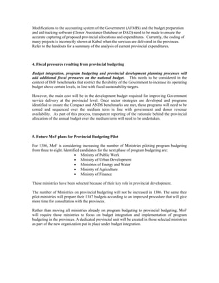 Provincial development, sub-national budgeting and integration of ...