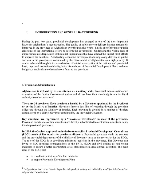 Provincial development, sub-national budgeting and integration of ...