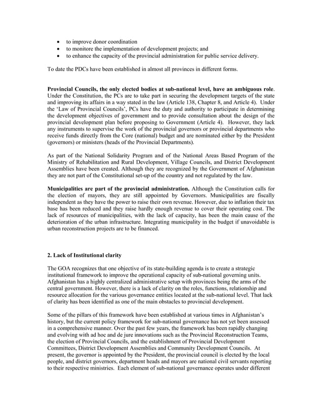 Provincial development, sub-national budgeting and integration of ...