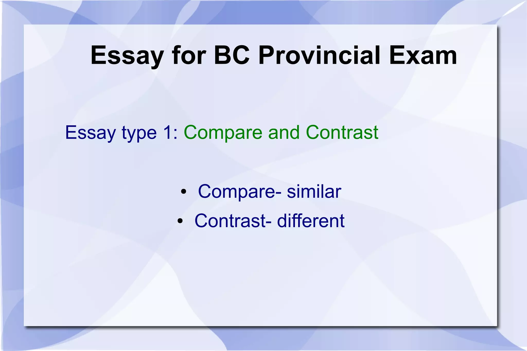 Provincial exam essay | PPT