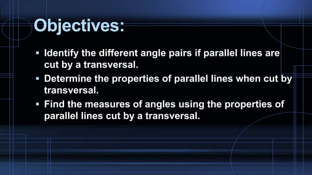 PROVING-PROPERTIES-OF-PARALLEL-LINES-CUT-BY-TRANSVERSAL.pptx ...