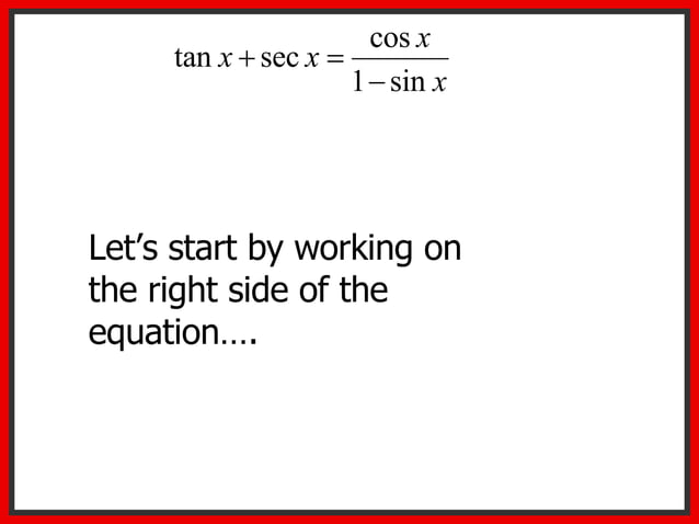 Proving Trigonometric Identities | PPT | Physics | Science