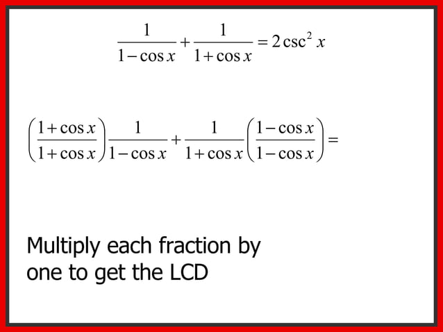 Proving Trigonometric Identities | PPT | Physics | Science