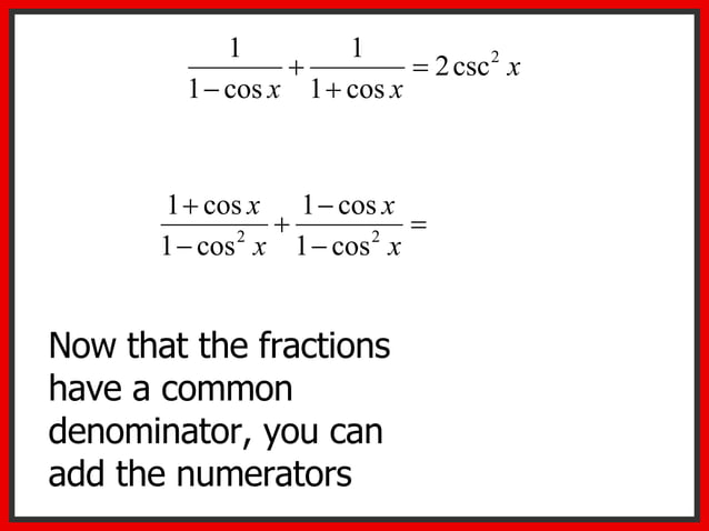 Proving Trigonometric Identities | PPT | Physics | Science