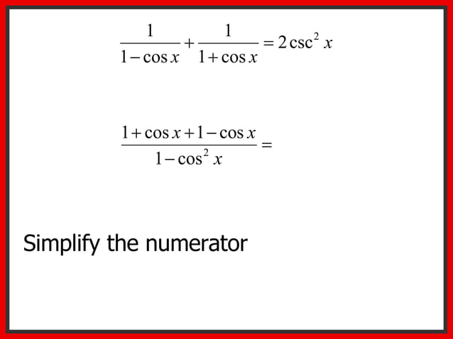 Proving Trigonometric Identities | PPT | Physics | Science