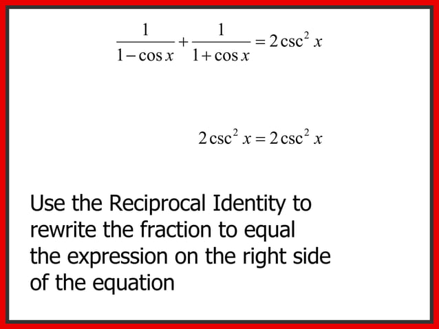 Proving Trigonometric Identities | PPT | Physics | Science
