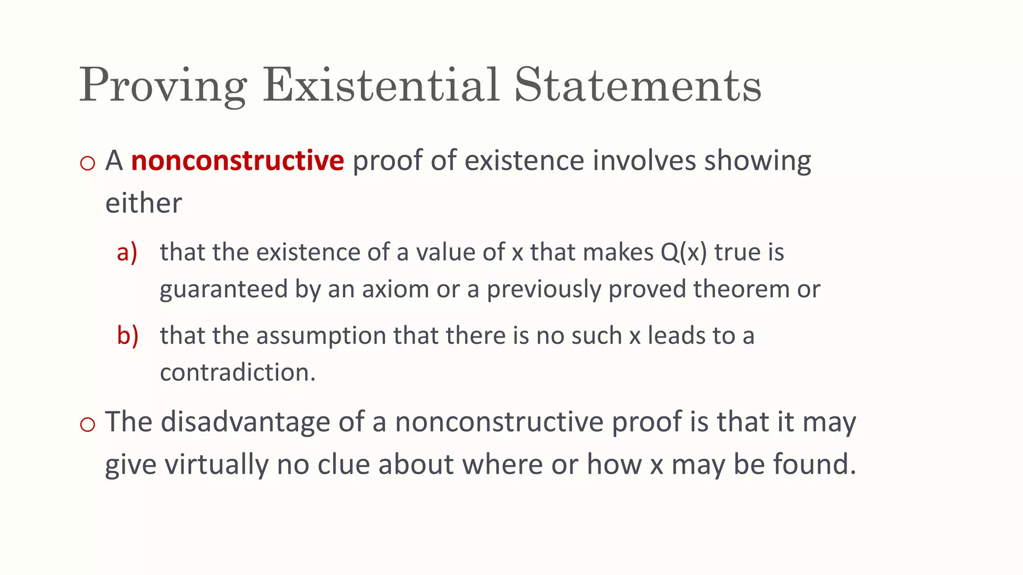 Proving existential statements | PPT