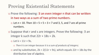 Proving existential statements | PPT