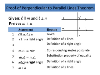 Proving lines are perpendicular | PPT