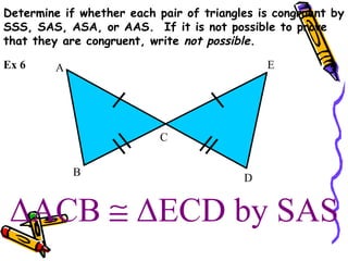 Proving Triangles Congruent Sss, Sas Asa | PPT