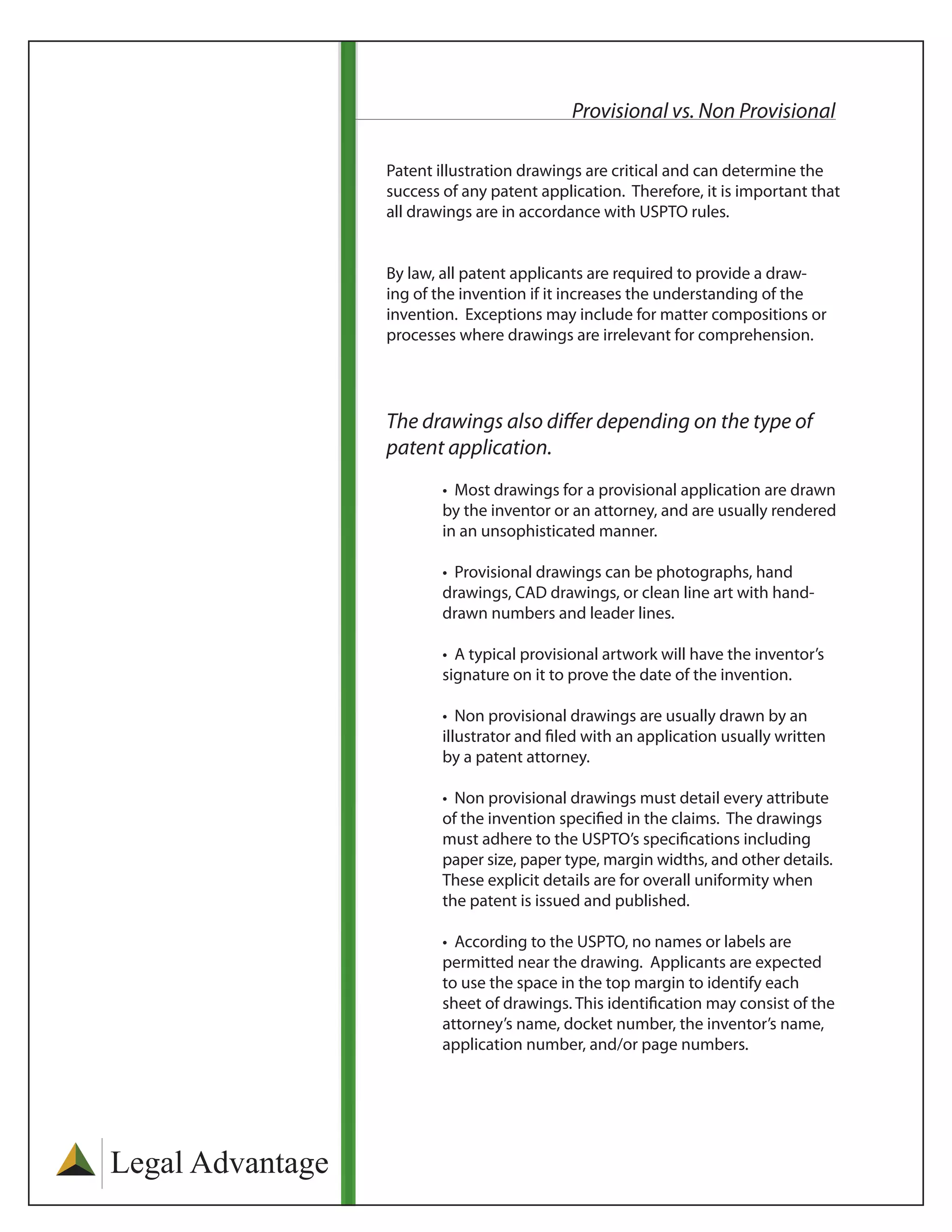 Provisional and non provisional drawings | PDF