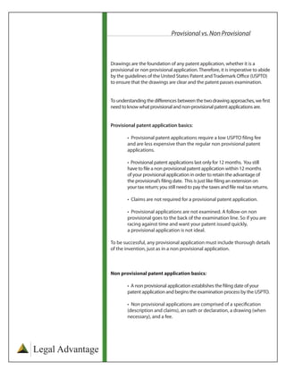 Provisional and non provisional drawings | PDF