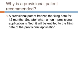 Provisional patent application | PPT