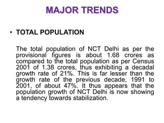 Provisional Population Totals Delhi | PPTX
