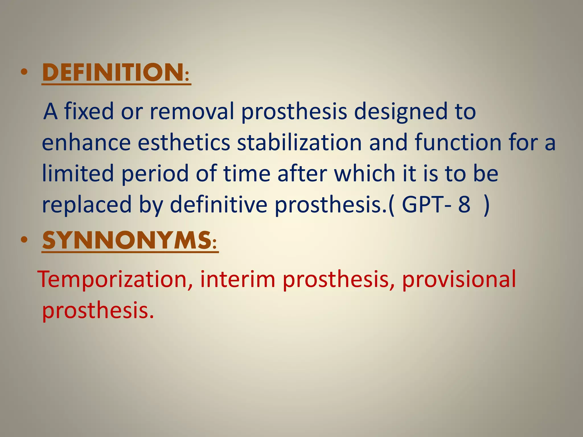 Provisional restoration | PPTX