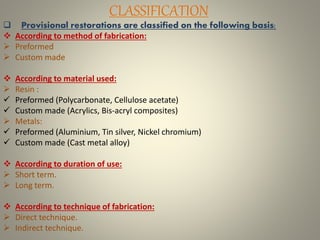 Provisional restoration | PPTX