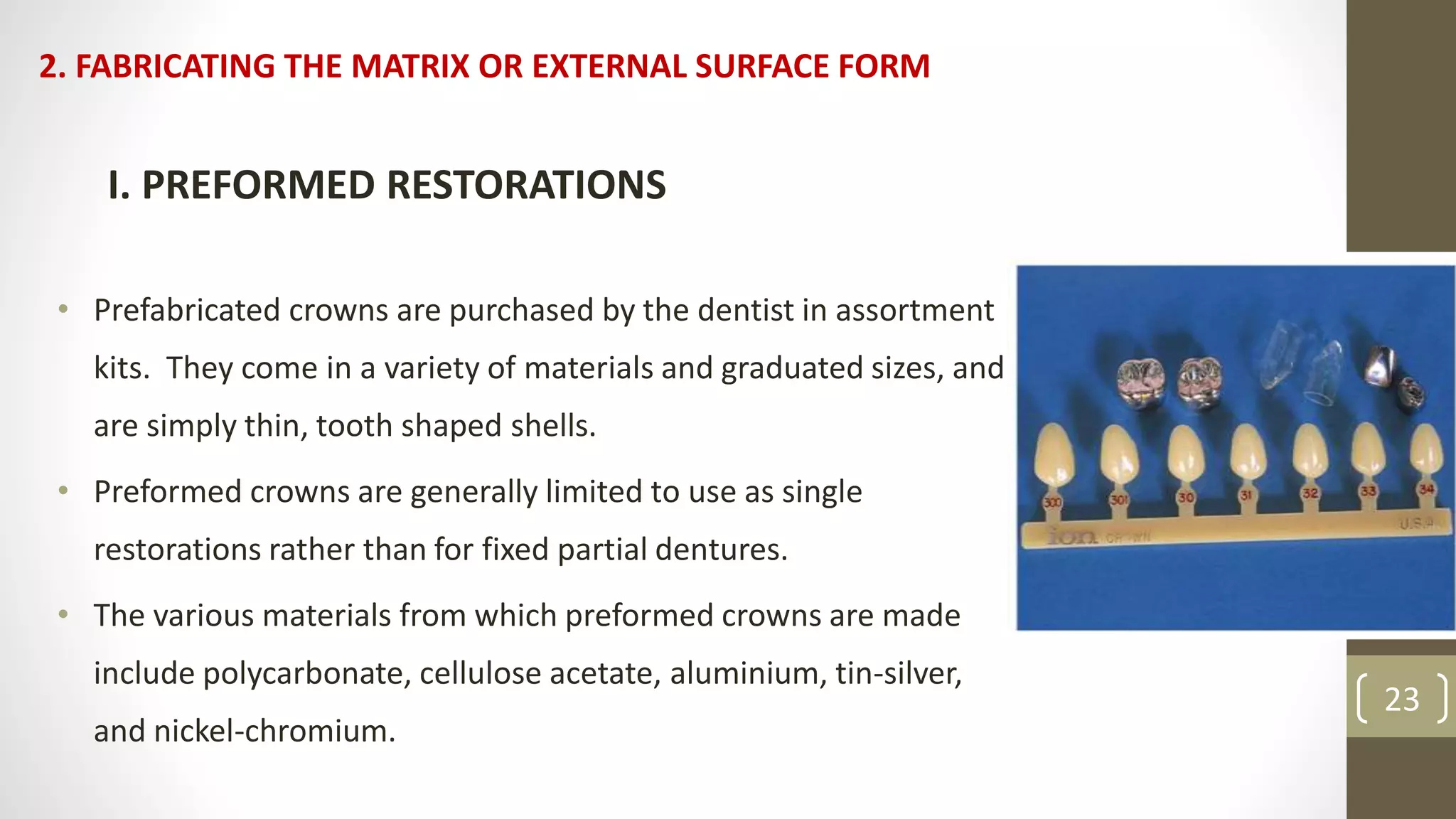 Provisional restorations in crowns and bridges | PPTX
